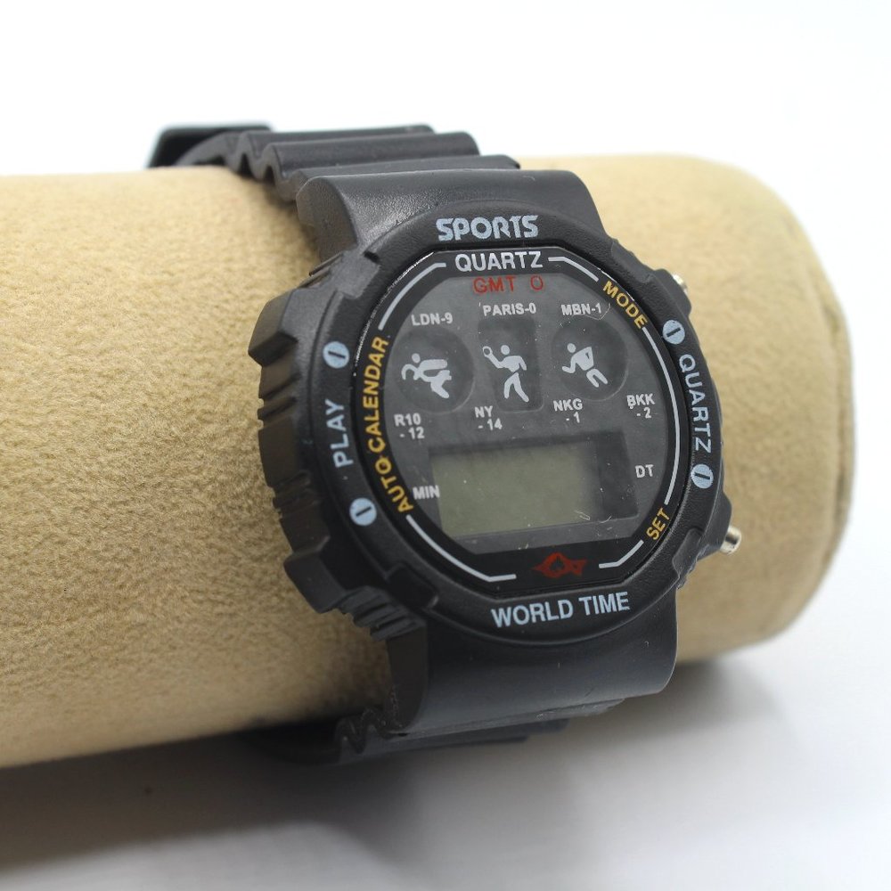 Vintage Sports World Time Gmt Digital Watch Auto Cale… - Gem